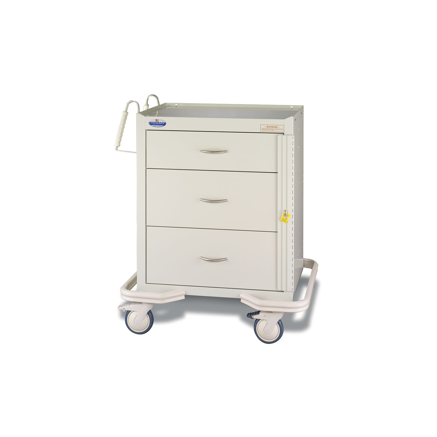 Standard Steel 24" 3-Drawer Breakaway Locking Emergency Cart, Beige ...