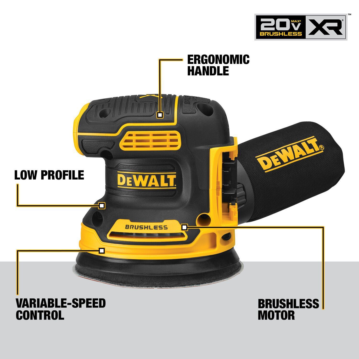 DeWalt 20V MAX XR Brushless 5 Random Orbital Sander Bare Tool K.L. Jack