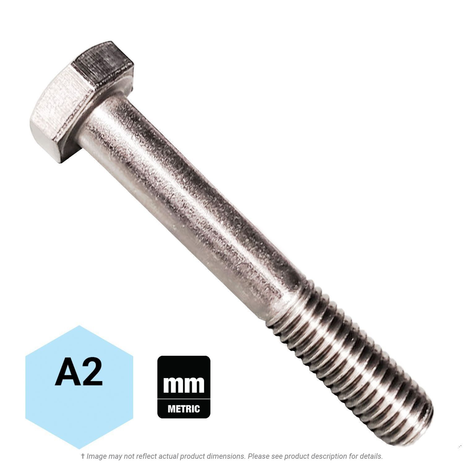 M10-1.5 x 65mm Stainless Steel Hex Head Cap Screw A2 | K.L. Jack