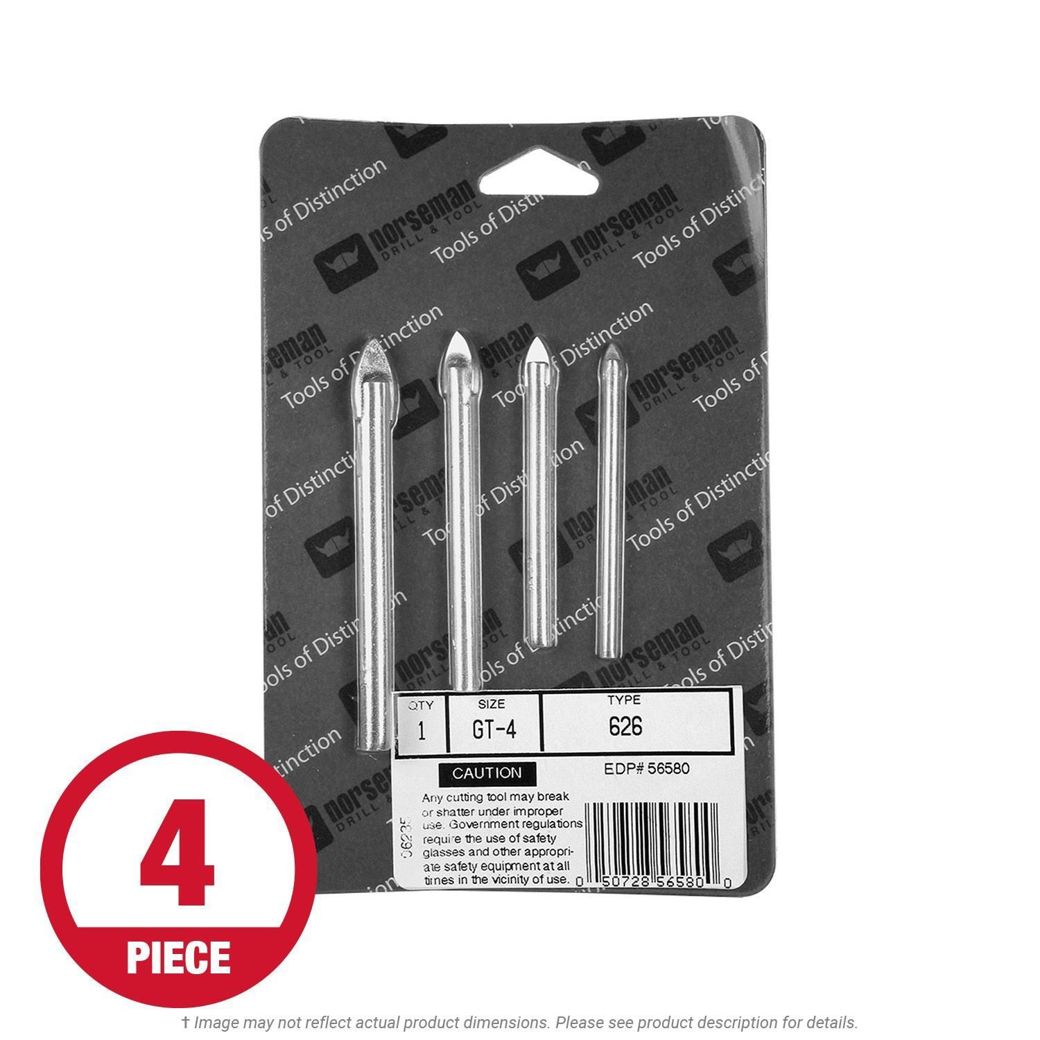 Viking #56580 GT-4 Glass and Tile Drill Set (4 Piece) | K.L. Jack