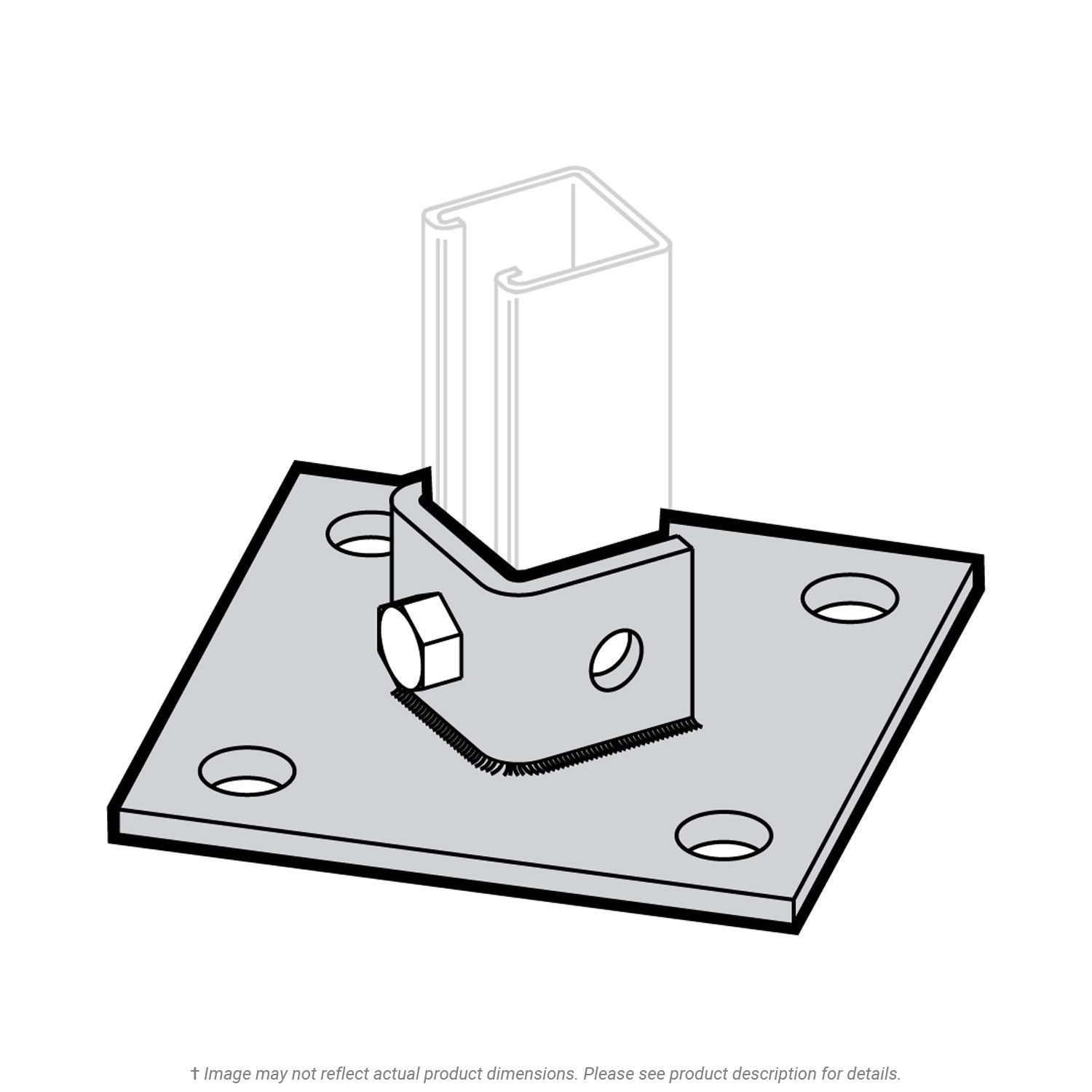 Zinc Plated Diagonal Post Base 3-Hole Mount | K.L. Jack