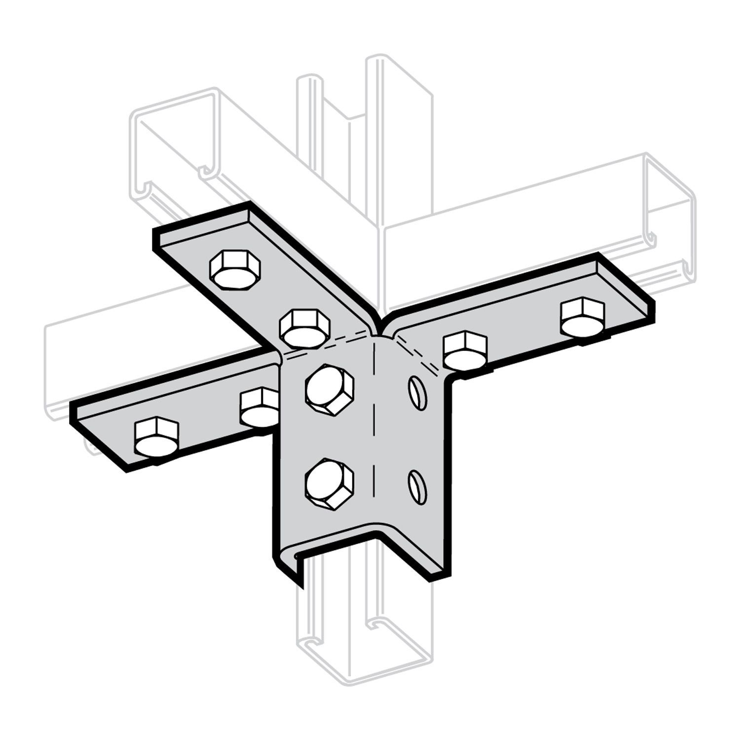 Zinc Plated Triple Wing Connection 6-Hole Mount | K.L. Jack