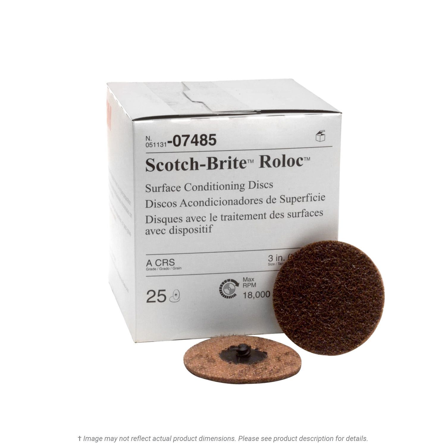 3" 3M Brown Coarse Scotch-Brite Roloc Disc Coarse Surface Conditioning ...