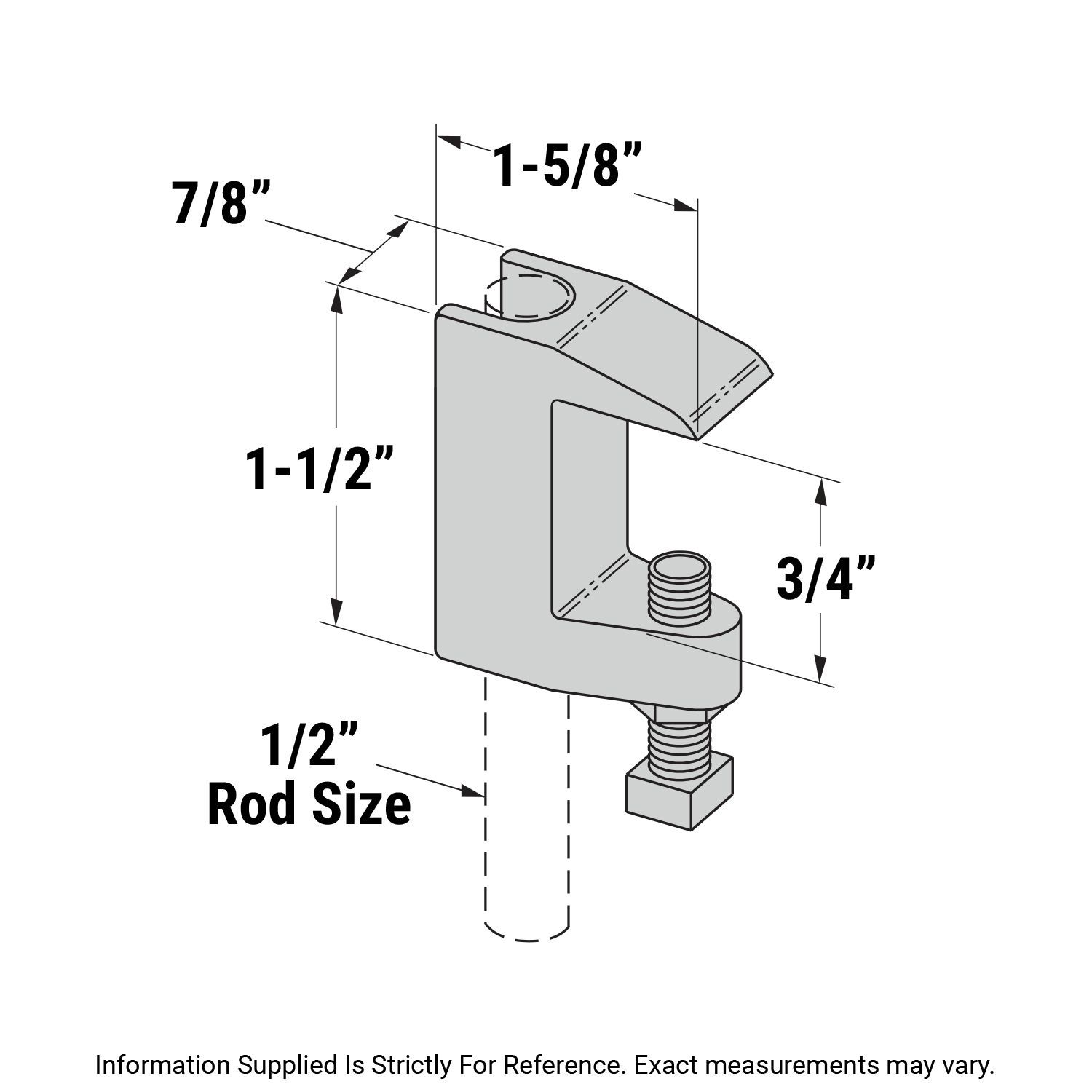 1/2"-13 Stainless Steel Top Beam Clamp with Locknut | K.L. Jack