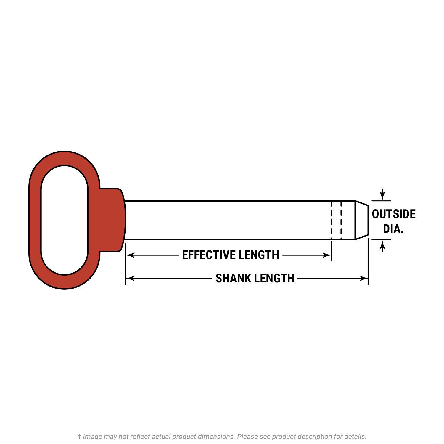 5/8" x 5-1/2" Steel Hitch Pin with Handle and Retaining Clip Included ...