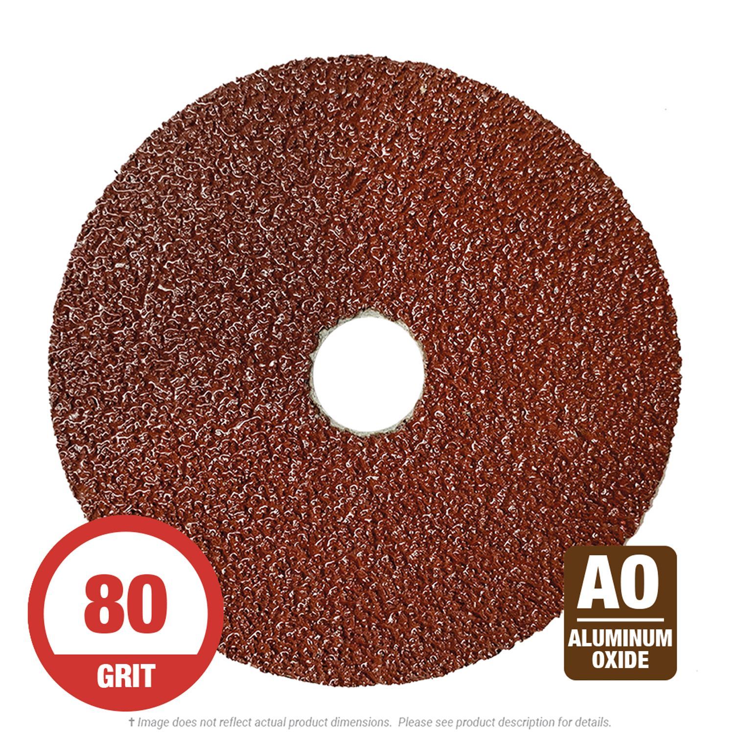 5" x 7/8" Resin Fiber Disc 80 Grit - 25 Per Box | K.L. Jack