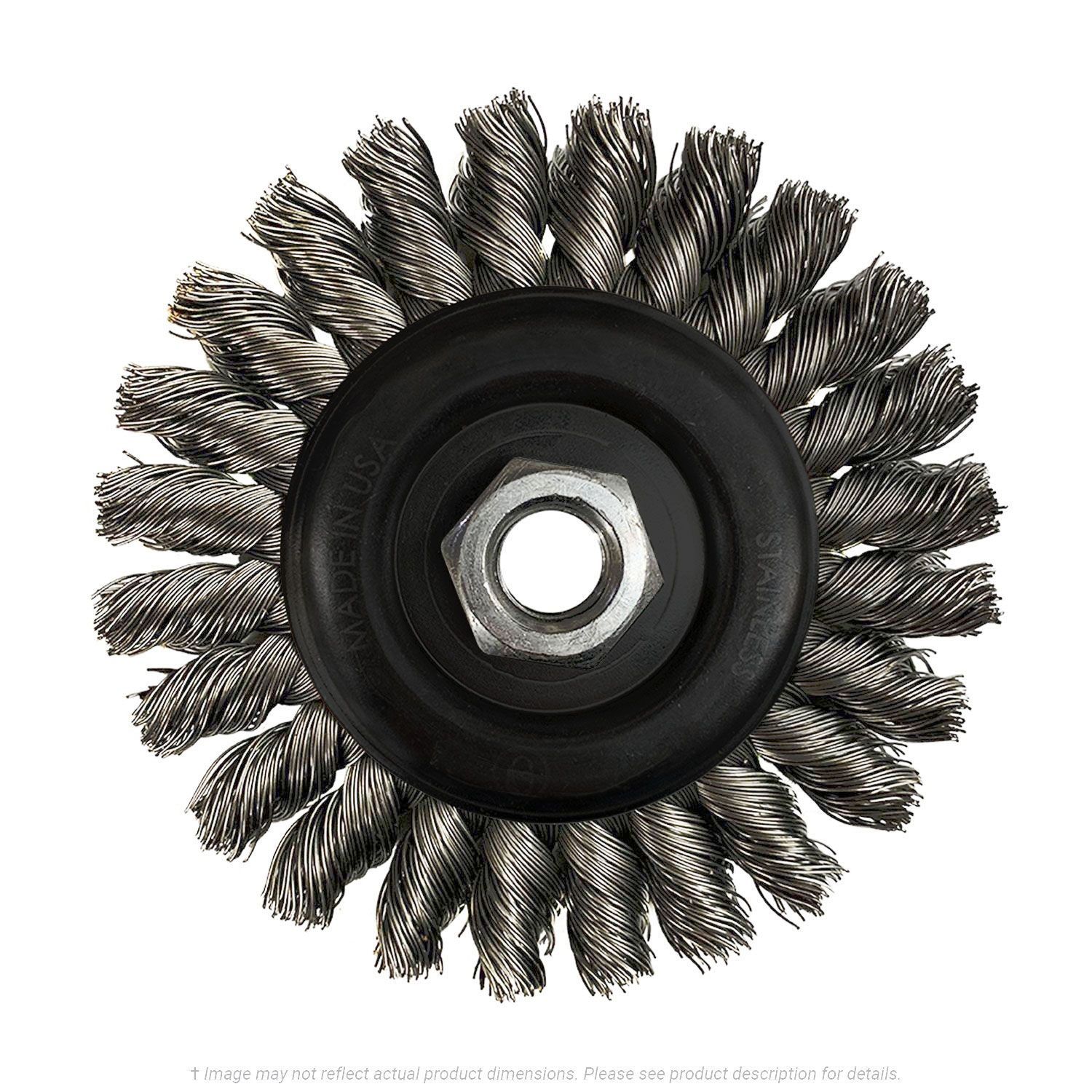 CGW 5" Stainless Steel Standard Wire Wheel - 0.020mm Wire Gauge - 5/8 ...