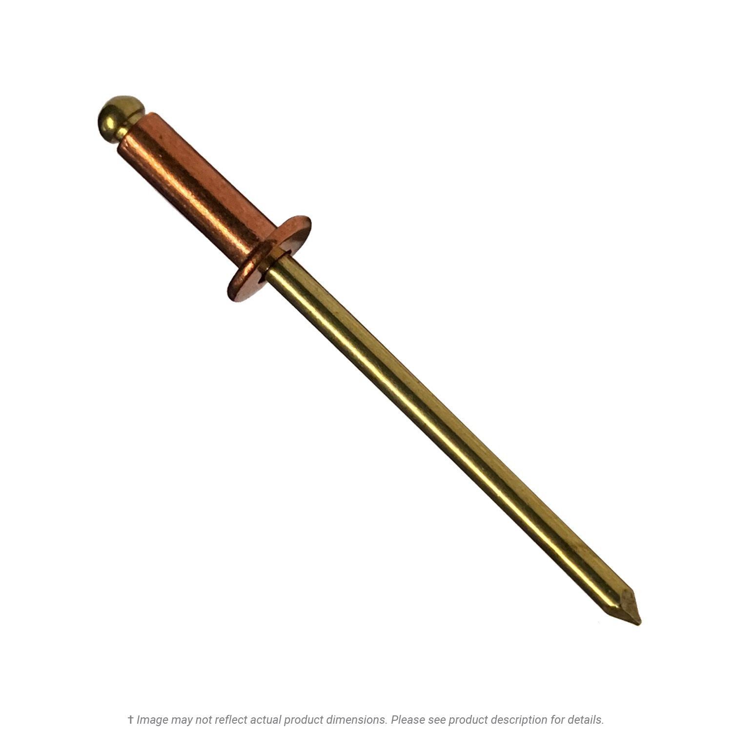 1/8" Diameter x 1/4" Grip Copper/Brass Blind Rivet | K.L. Jack