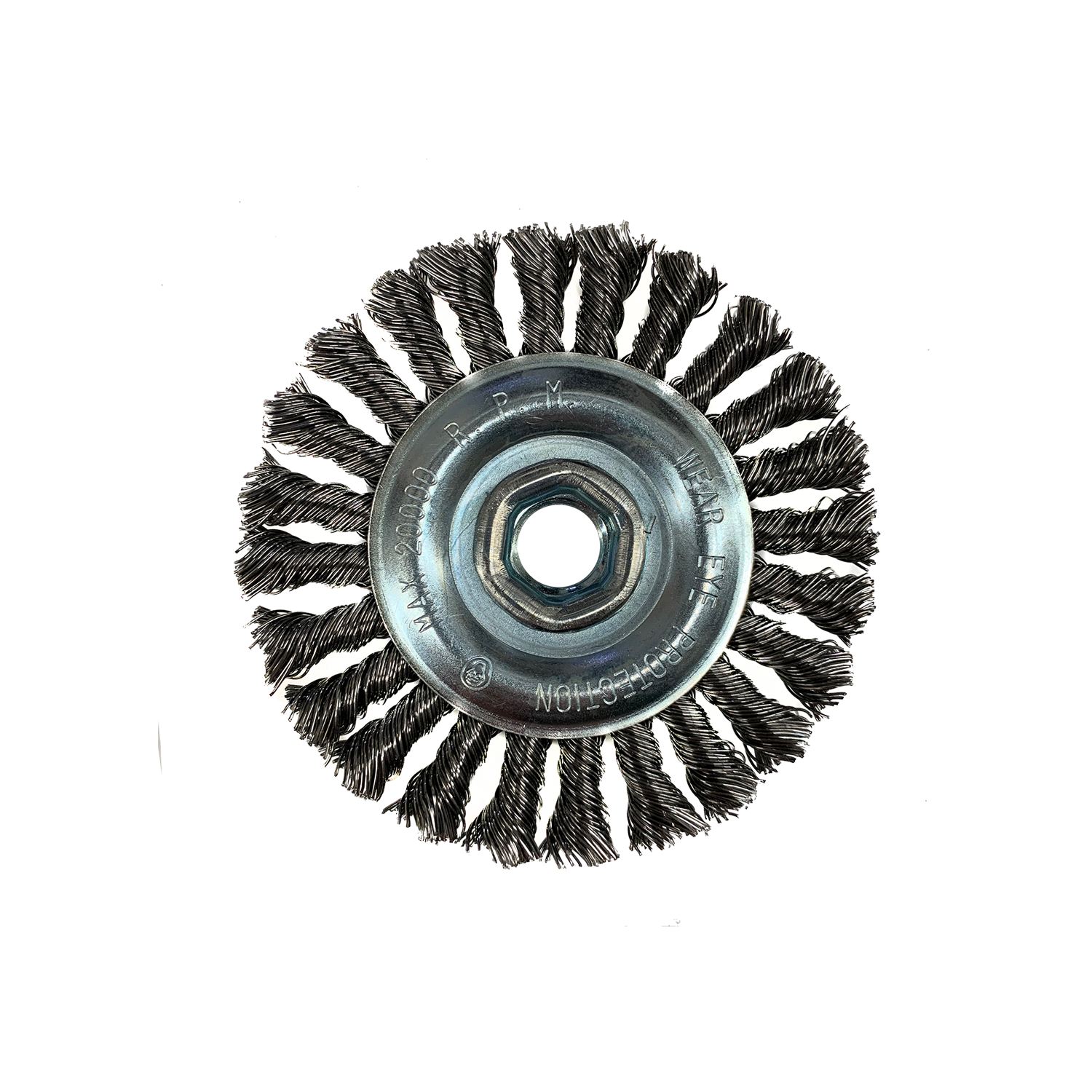 4" Cable Twist Wire Wheel - 0.020mm Wire Gauge - 5/8"-11 Arbor | K.L. Jack