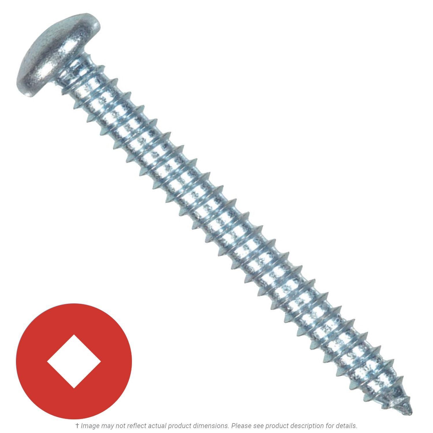 #8 x 2" Zinc Plated Square Drive Pan Head Sheet Metal Screw | K.L. Jack
