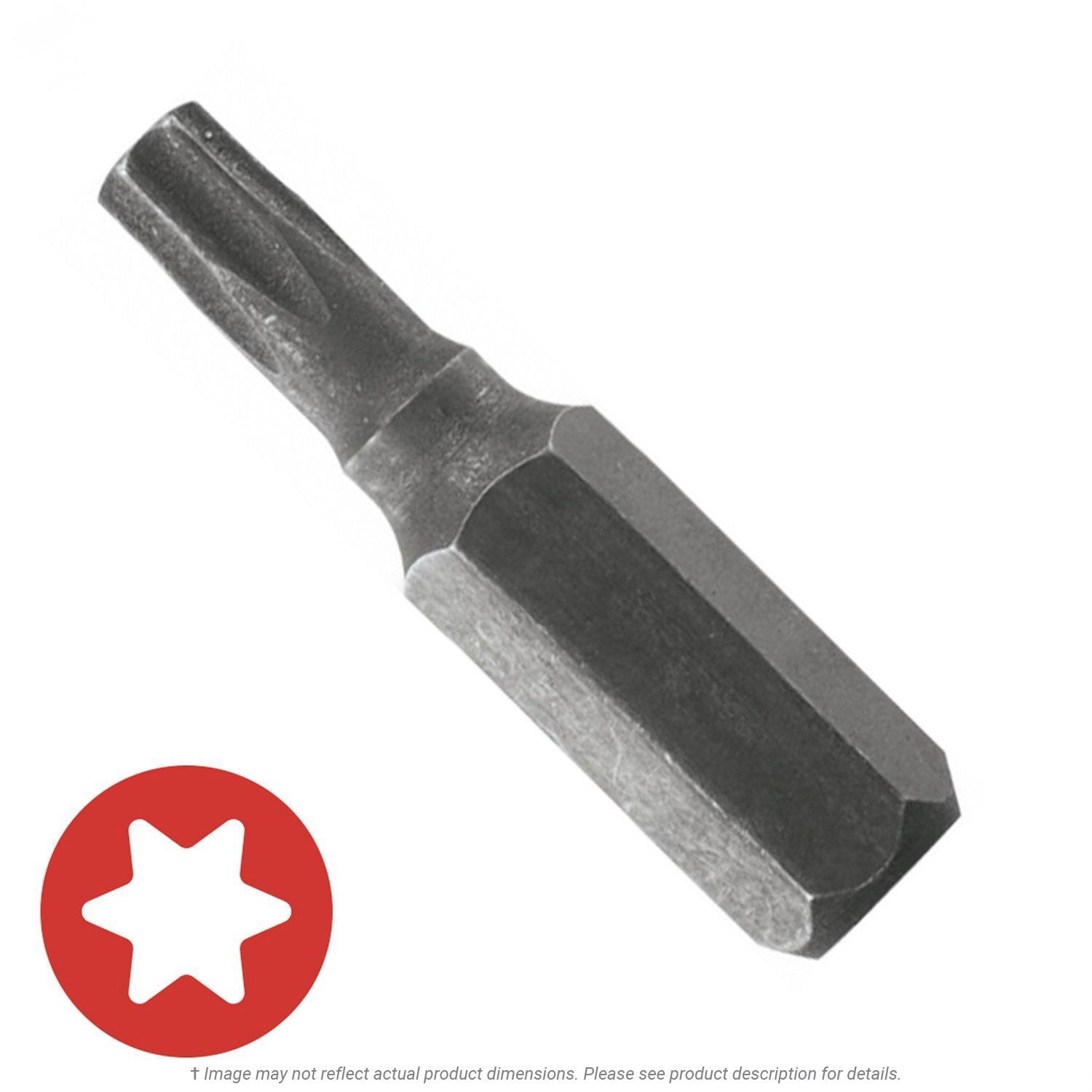 T45 x 1" Overall Length 6-Lobe Star Insert Bit | K.L. Jack