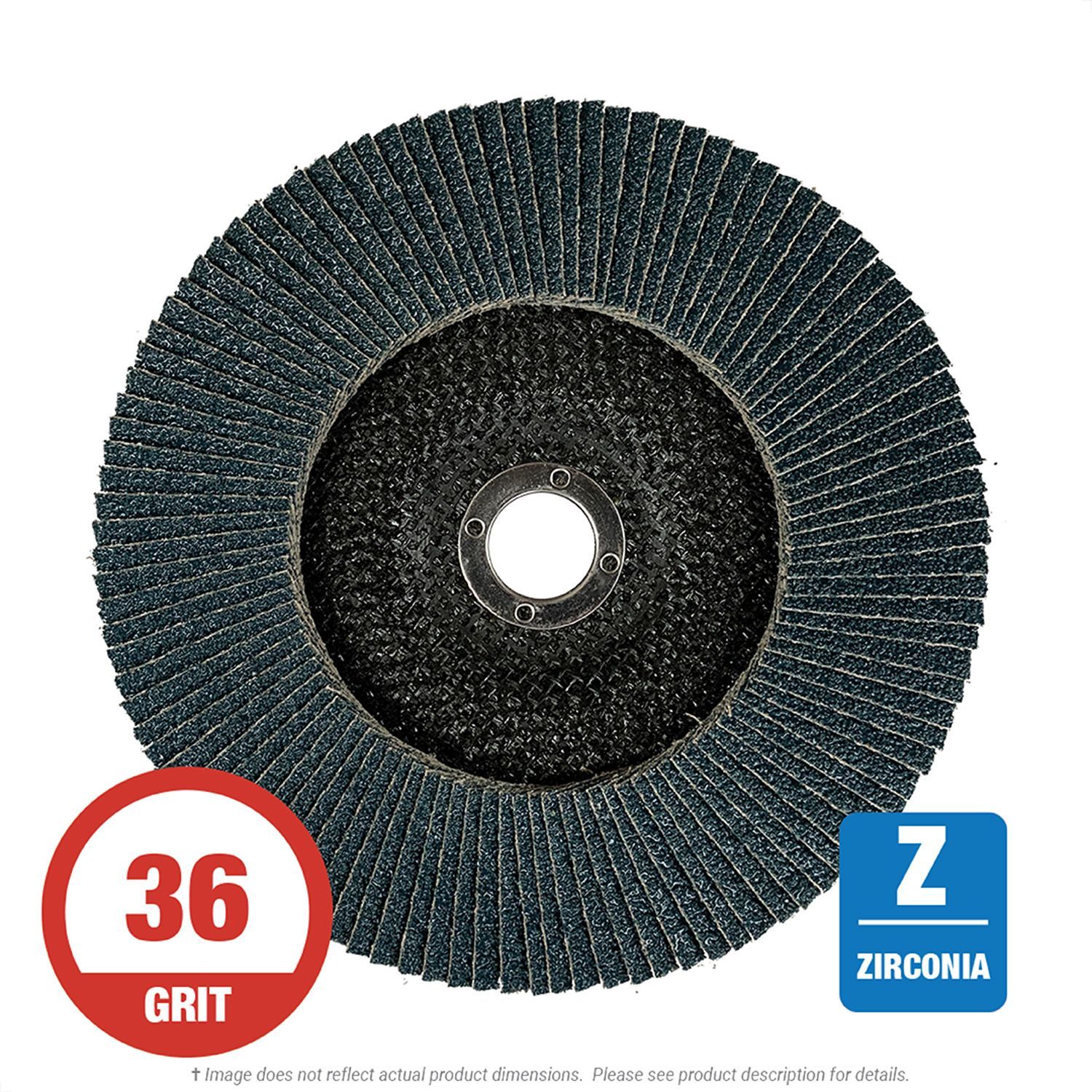 7" x 5/8"-11 Z3 Zirconia Flap Disc 36 Grit - 10 Per Box | K.L. Jack