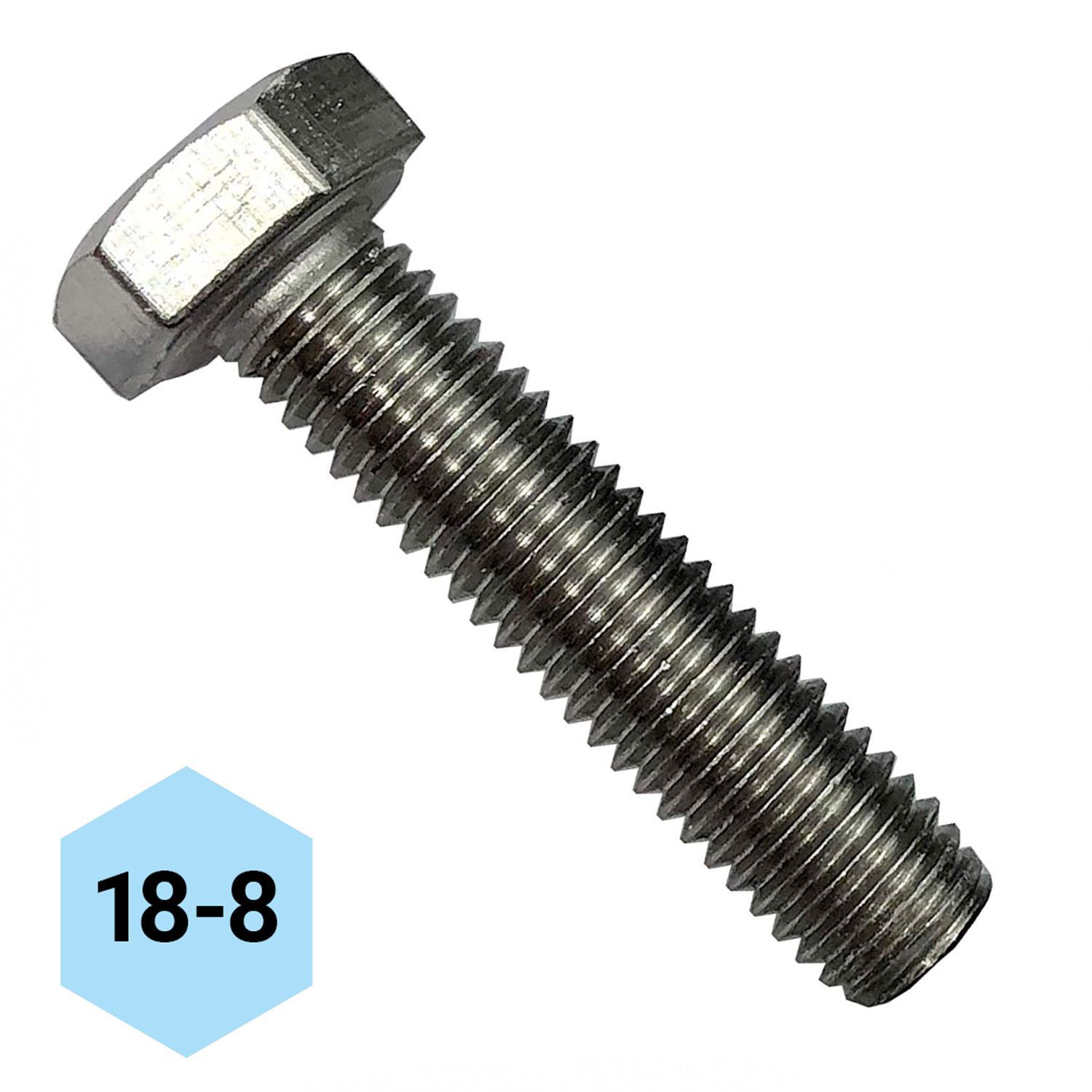 3/8"-16 x 2" Stainless Steel Hex Head Tap Bolt 18-8 | K.L. Jack