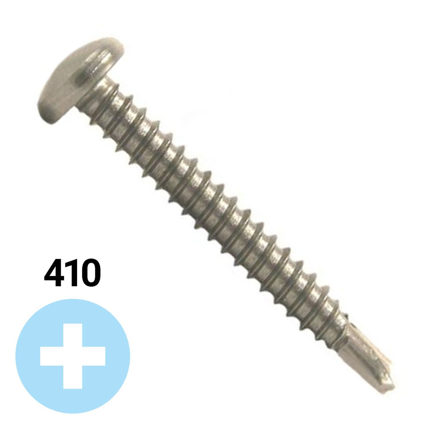 #10 x 1-1/2" Stainless Steel Phillips Pan Head Tek Screw 410 | K.L. Jack