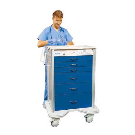 Aluminum 30" 6-Drawer Wireless Auto-Locking Cart with Controlled ...