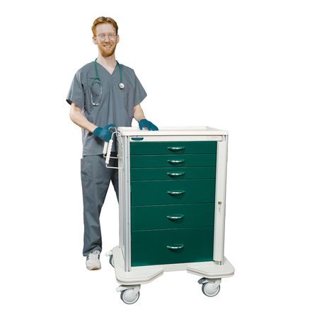 Premier Aluminum Two-Tone Anesthesia Carts / Procedure Carts / Mobile ...