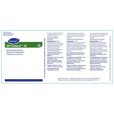 Diversey® Label GP Forward SC # (LBL91671-1) | S. Freedman & Sons, Inc.
