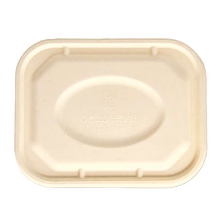 Better Earth® Tan 10" x 7" Rectangular Fiber Container Lid (BE-FRTCL55 ...