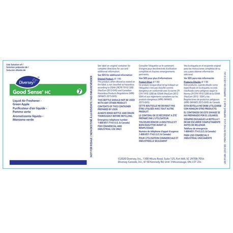 Diversey® Label Good Sense Apple (LBL91304) | S. Freedman & Sons, Inc.