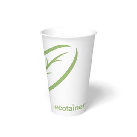 HOT CUP PAPER ECOTAINER CMPST 10oz WHT W/ LEAF PRINT 1000/cs | Singer ...