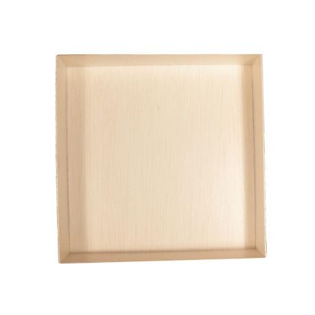 TRAY BALSA WOOD 7x7" FIXED SIDED MEDIUM SQUARE NAT 300/cs | Singer ...