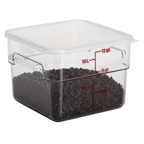 Cambro 12SFSCW135 12 Qt. Clear Square Polycarbonate Food Storage Container | Singer Equipment Co.