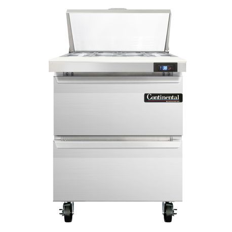 Continental SW27-8-D Sandwich Unit, 27" wide, 7.4 cu ft capacity, one ...