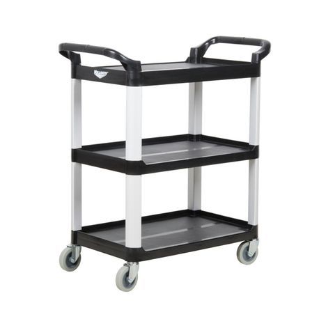 CART 33x16-4/5"w 37"h 3-TIER 300lb-CAP POLYPRO BLACK | Singer Equipment Co.