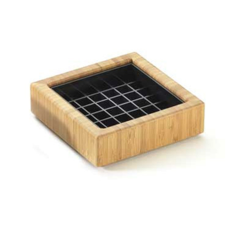 Cal-Mil 330-4-60 Drip Tray Bamboo, 4" x 4" | Singer Equipment Co.