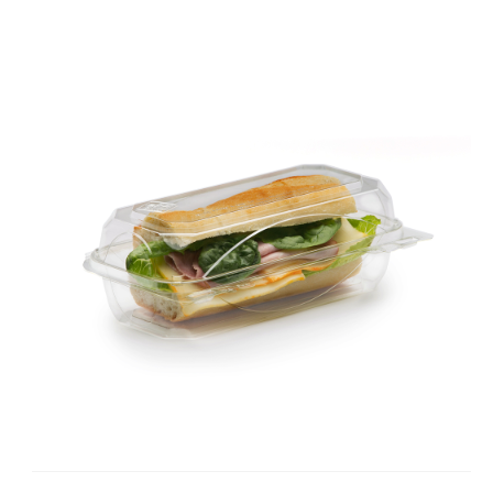 CONTAINER HINGED 5x9" CLEAR PLASTIC PET 250/cs | Singer Equipment Co.