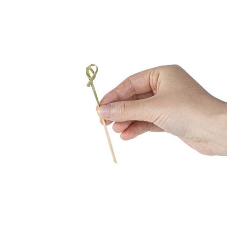 PICK BAMBOO 4" TWISTED KNOT CMPST NATURAL 1000/cs | Singer Equipment Co.