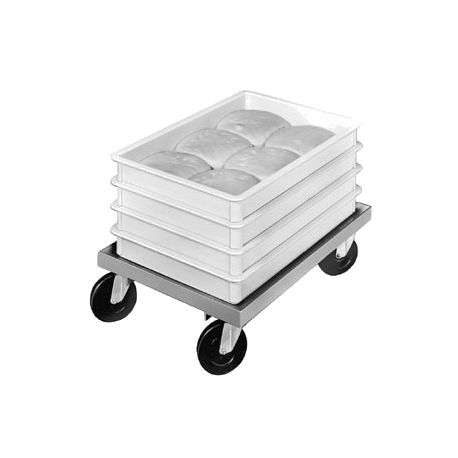 Channel PBD Dough Box Dolly, 17-3/4"W x 25-1/4"D x 7-1/2"H, aluminum ...