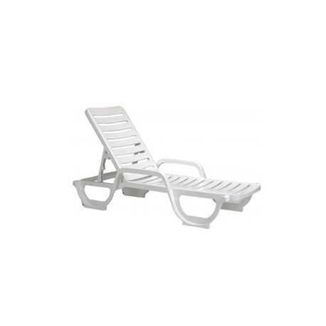 BAHIA STACKING CHAISE ADJ RESIN WHITE 18ea/cs | Singer Equipment Co.