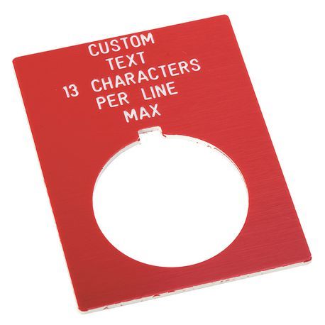 Rockwell Automation 800H Legend Plate,Jumbo,Custom Text,Red | SMC
