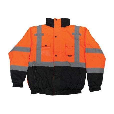 PIP® 333-1770-OR/XL Bomber Jacket With Zip-Out Fleece Liner, Hi-Viz ...