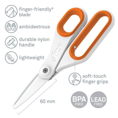 Slice™ How To Cut™ 10545 Scissor, Ceramic Blade, Nylon Handle | SMC