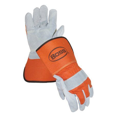Boss® 1JL2394X Economy Grade General Purpose Work Gloves, Gunn Cut, Wing Thumb Style, XL, Split ...