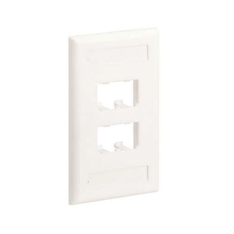 Panduit® CFPL4WHY Label Pocket Faceplate, 1 Gang, 4 Ports, Mini-Com ...