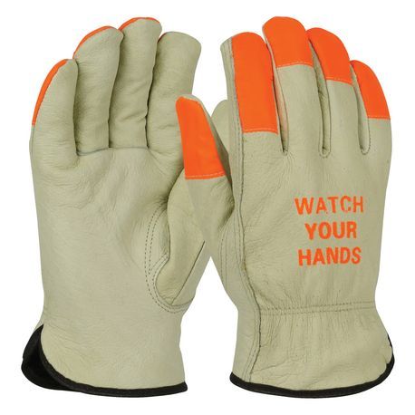 PIP® 994KOTP/L General Purpose Gloves, Drivers/Work, Keystone Thumb Style, L, Grain Pigskin ...