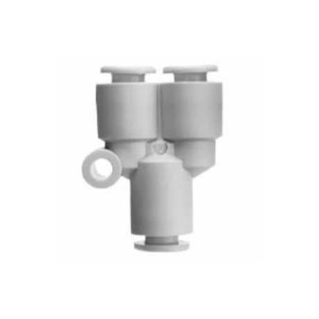 SMC® KQ2U06-00A One-Touch Y-Union, Union, 6 mm, Tube x Tube End Style, Polybutylene ...