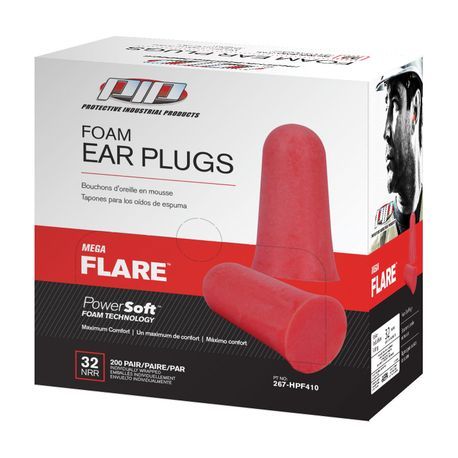 PIP® Mega Flare™ 267-HPF410 Traditional Ear Plug, 32 dB Noise Reduction ...