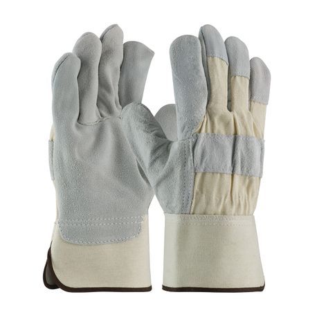 PIP® 82-7583/S Silver 82-7583 A/B-Grade General Purpose Gloves, Leather Palm, Gunn Cut/Full ...
