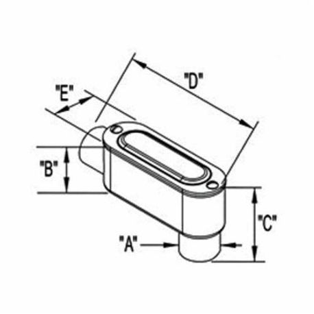 Bridgeport® LB-42CG Type LB Conduit Body With Cover, Gasket, 3/4 in Hub ...