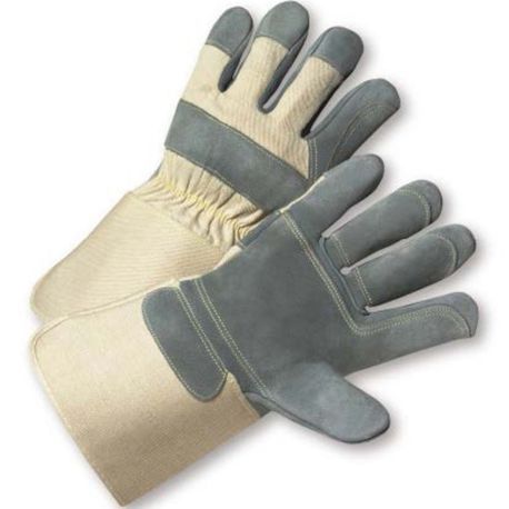 PIP® 800DP-AA/XL Premium Grade Gloves, Gunn Cut, Wing Thumb Style, XL, Split Cowhide Leather ...
