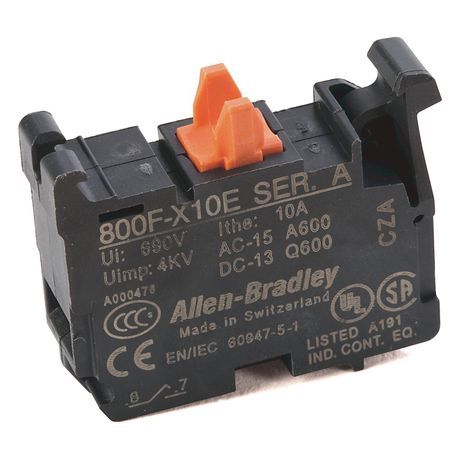 Rockwell Automation 800F-X10E Contact Block, 22.5 mm, 1NOEM Contact ...