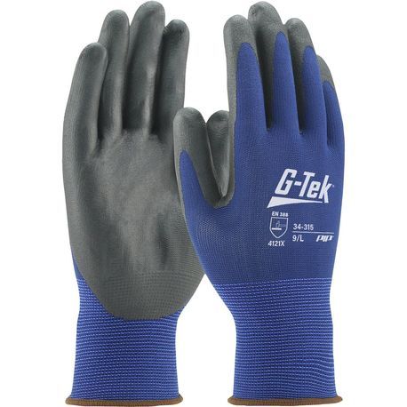 G-Tek® 34-315/M 34-315 Gloves, M, Blue, Knit Wrist Cuff, Nitrile ...