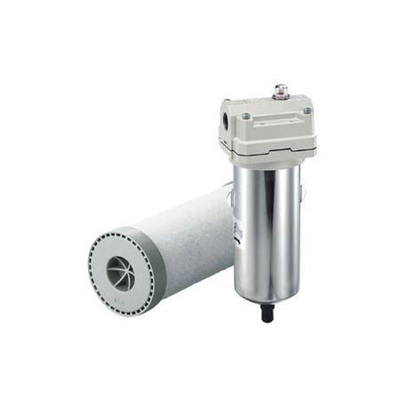 SMC® AFF70D-N10-B AFF Series Main Line Air Filter, 1 in NPT Port, 0.12 cu-m/s Flow Rate, 1 um ...