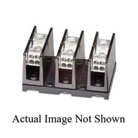 Bussmann PDB204-3 Barrier Power Terminal Block, 600 VAC/VDC, 175 A, 3 Pole, 8 to 2/0 AWG Wire | SMC