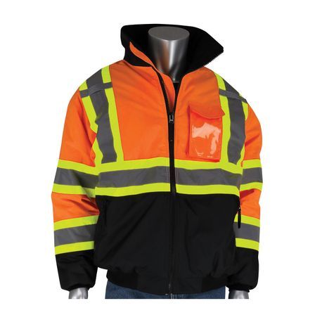 PIP® 333-1745-OR/3X 333-1745-OR 2-Tone Insulated Bomber Jacket, Black ...