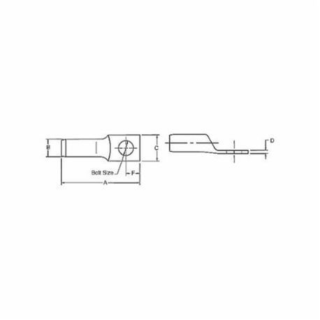 Color-Keyed® 54443 1-Hole High Voltage Compression Lug, 2 AWG Copper ...